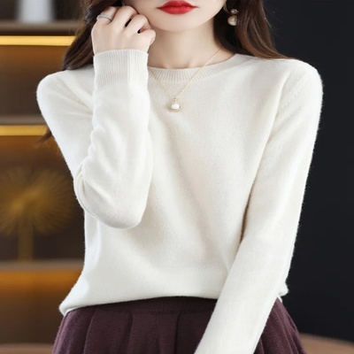 Fashion 100% Merino Wool Sweater Elegant Cashmere Pullover