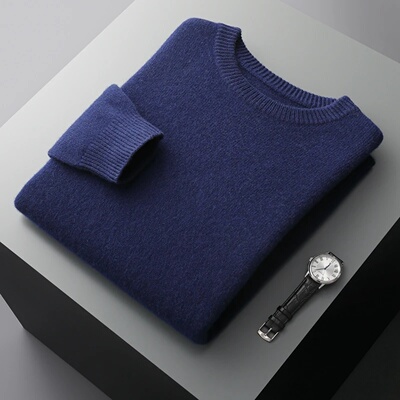Men's Wool Sweater Autumn And Winter New Round Neck Loose S