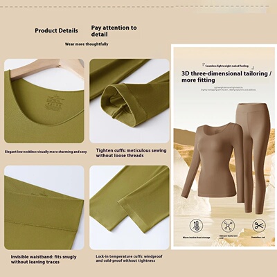 Women's Thermal Underwear Winter Clothes Seamless Thick Dou