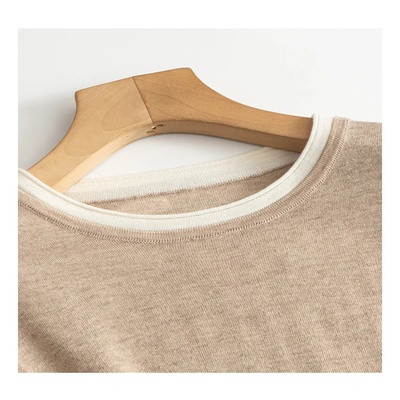 SuyaDream, Women Winter Pullovers, 32.4%Wool, Round Collar,