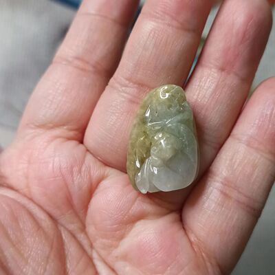 天然翡翠吊坠雕刻件手把件飘花