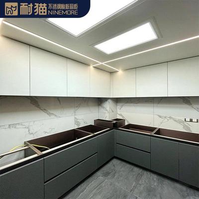 工厂定制304不锈钢橱柜全钢整体橱柜餐边柜书柜定做工程经销商