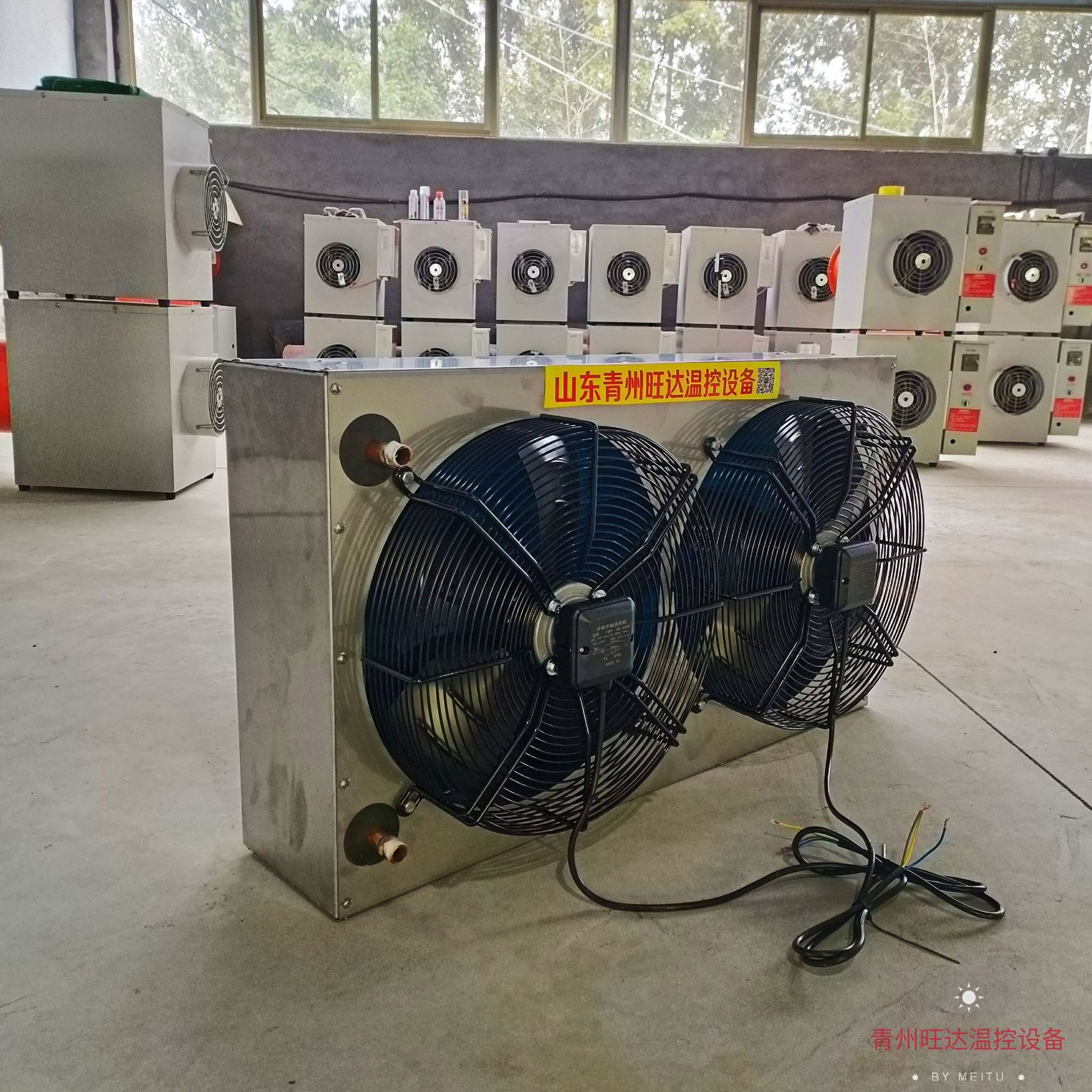 定制型不锈钢风机铜管水温散热器特种养殖热暖机大棚冬季加温设备
