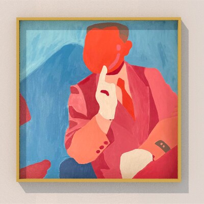 范德彪彪哥装饰画辽北狠马大帅卧室客厅挂画手绘油画背景墙生