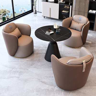 售楼处4s店展厅洽谈沙发茶几组合酒店商务谈判接待单人位一桌四椅