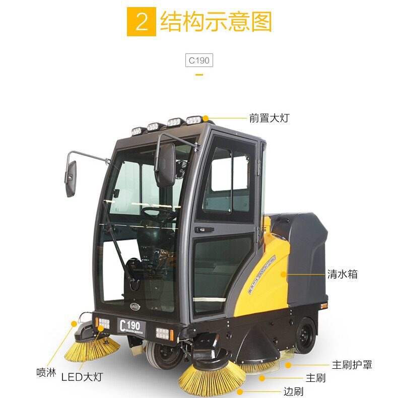 南博C190道路清扫车扫地车厂区小区辅道街道扫地车物业保洁环卫车