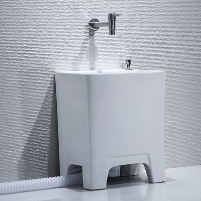 元匠高脚小号拖把池家用阳台卫生间地盆拖布池陶瓷墩布池3327