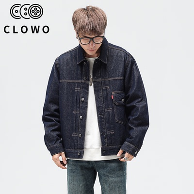 CLOWO工装牛仔夹克男宽松