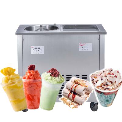 商用炒冰机炒酸奶机双锅商用炒冰淇淋机酸奶冰淇淋机水果冰沙机