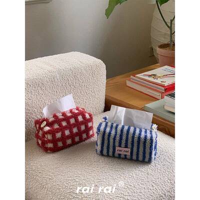 RaiRai 氛围卫生纸盒*简约羊羔绒ins客厅卧室创意卫生纸盒纸巾盒