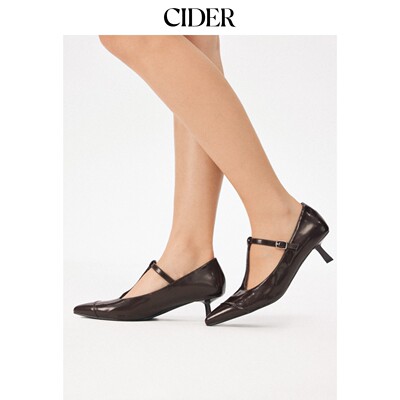 CIDER2026夏季新品T字细带尖头皮跟鞋115157072