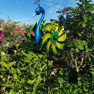 树脂工艺品铁艺风车摆件花园装饰品大风车庭院