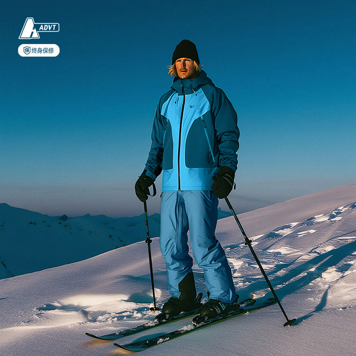 ADVT滑雪服男女款保暖防风专业雪服滑雪裤压胶套装防泼水户外运动