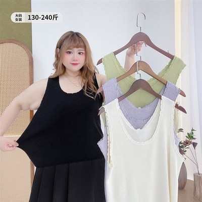 小个子花边打底衫胖仙女莹莹大码女装胖mm弹力内T搭热辣显瘦小背