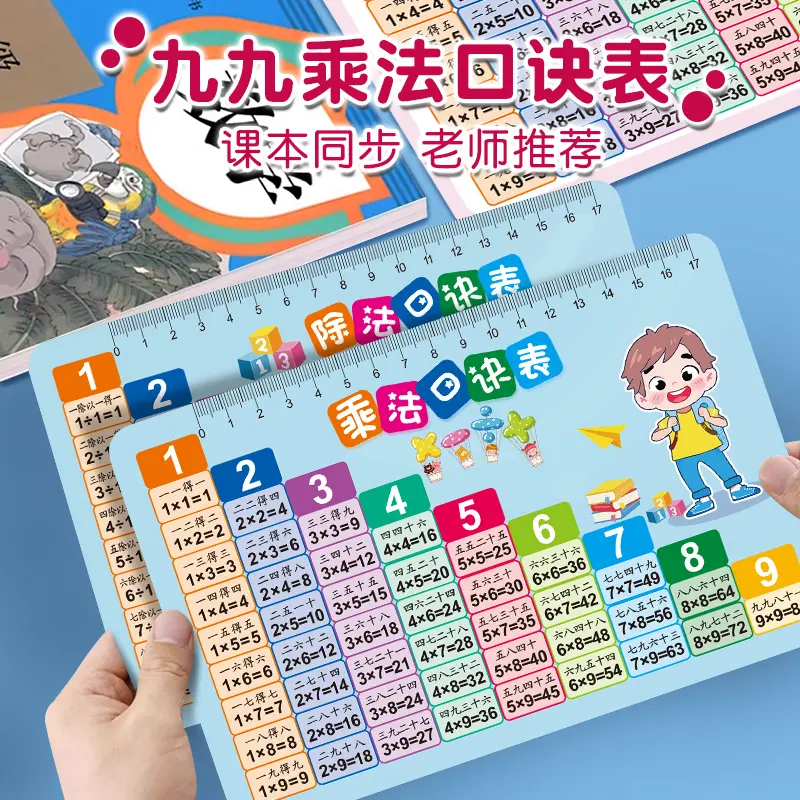 【买大送小】九九乘法口诀表卡片小学数学一二年级乘除法99背诵神