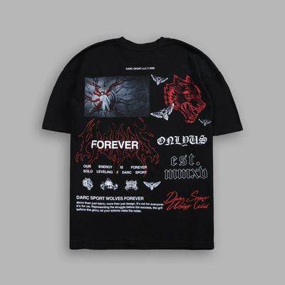 DARCSPORT狼头动漫联名Solo Leveling短袖男女运动宽松棉质T恤