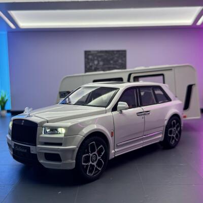 【BW798】车致车模1:20库里南BB版拖挂房车合金模型摆件回力声光