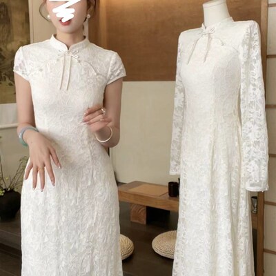 EIA新中式国风【白首成约】清冷典雅旗袍洋装女早秋长裙夏一尧