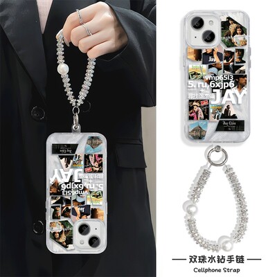 手机壳带挂绳16ProMax苹果1213适用iPhone17硬14羽纱15PLUS周杰伦专辑拼接华为PURA80真我v70VIVOY300红米K80