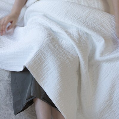 留夏盖毯 Refresh芮夫 全棉A类亲肤裸睡婴儿毯白色可机洗水洗
