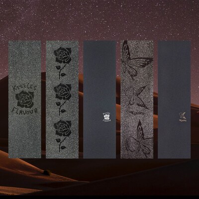 Kizzles Griptape 玫瑰蝴蝶G闪粉砂纸透气孔防气泡专业滑板砂纸
