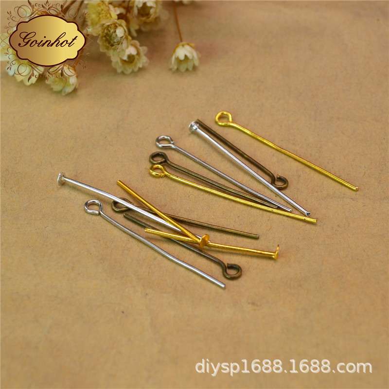 A2971 金色九字针 T字针 DIY饰品配件 手工制作材料 1公斤/包