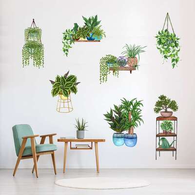 3D立体墙贴绿植KSR-28墙壁贴画卧室客厅装饰房间布置贴纸墙纸自粘