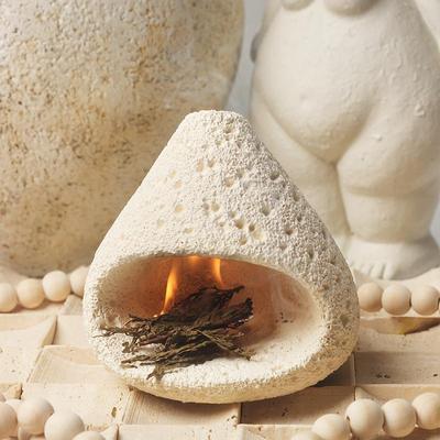 水泥鼠尾草香炉秘鲁圣木净化香炉 水晶消磁燃烧容器盒 雪松托盘