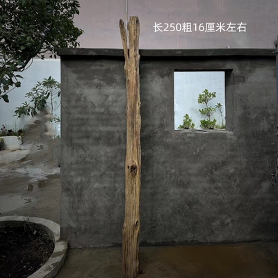 风化木圆木柱子老物件侘寂风空C间装饰原木朽木枯木树枝树干