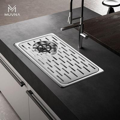 MUVNA咖啡吧台洗杯器304不锈钢商用嵌入式自动冲洗高压厨房滤水槽