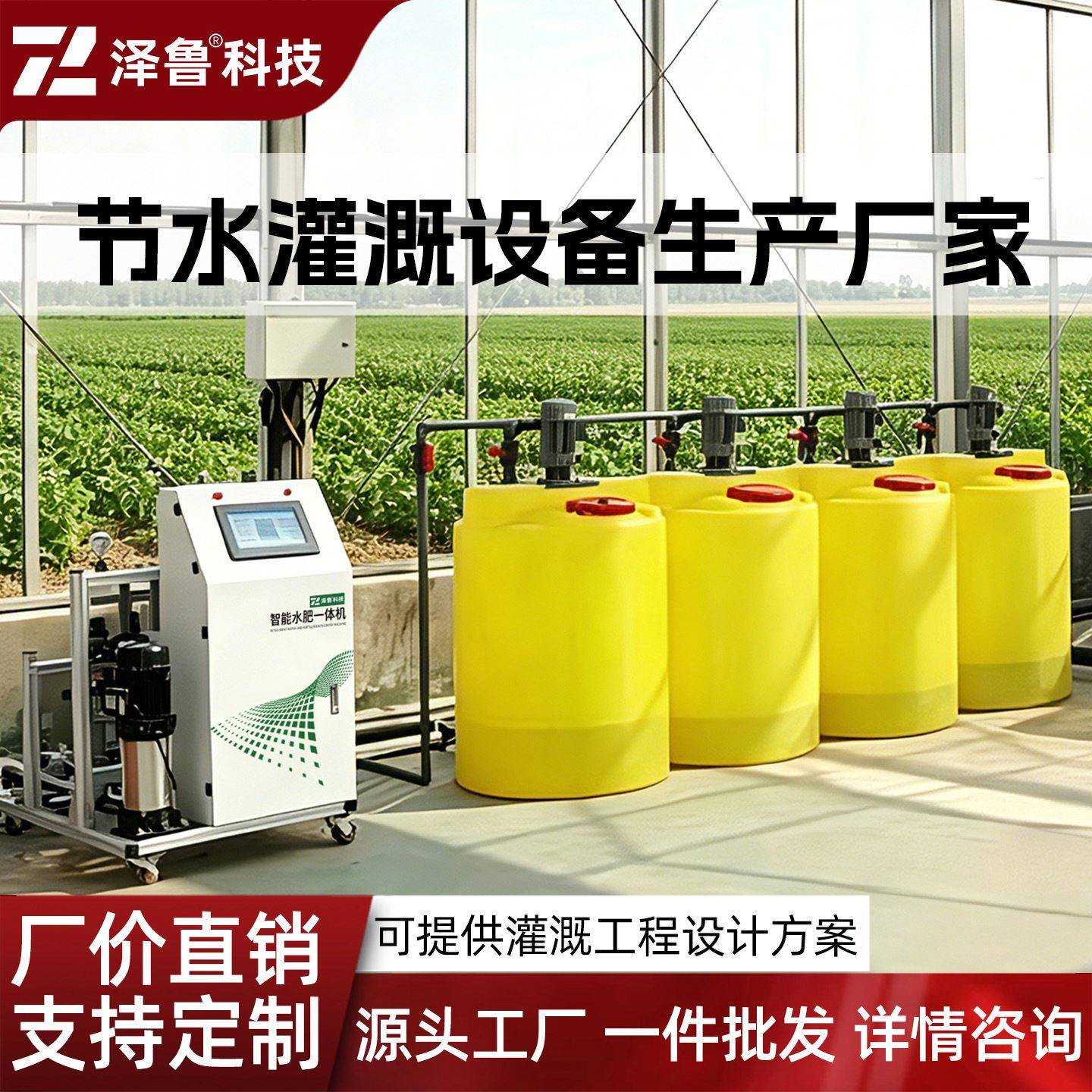 水一体化智能灌溉设备温室大田水滴灌系统标准施机厂家