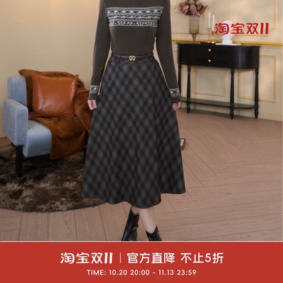 COCOBECCI中长裙A字裙通勤风