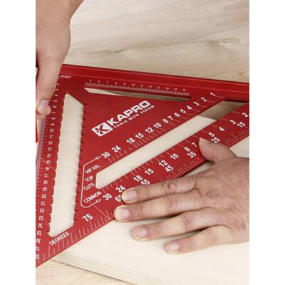KAPRO开普路铝合金三角尺 45度90度木工尺 角度标注尺木工工具