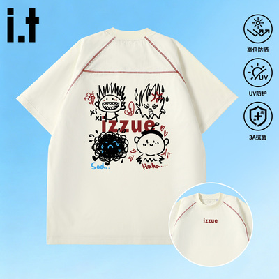 itizzue防晒抗菌圆领短袖T恤男