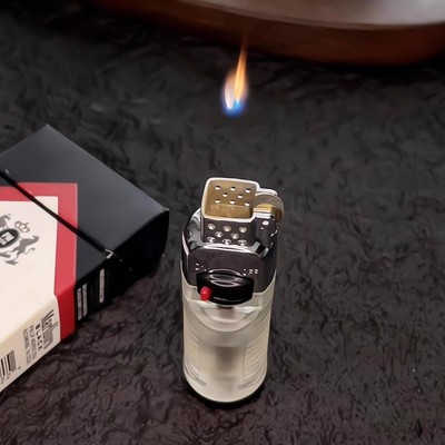 透明气窗定火锁火充气打火机创意个性砂轮悬浮幽灵之火魔术道具