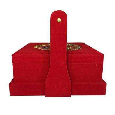 结婚礼盒陪嫁红色箱子婚庆大红喜箱提篮龙凤呈祥压箱底嫁妆价值高