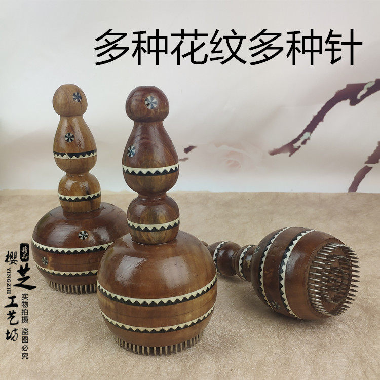 新疆民族特色手工艺品馕戳子打馕针工具纯手工实木囊排气不锈钢针