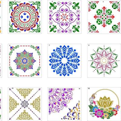 模板绘画镂空曼陀罗diy墙