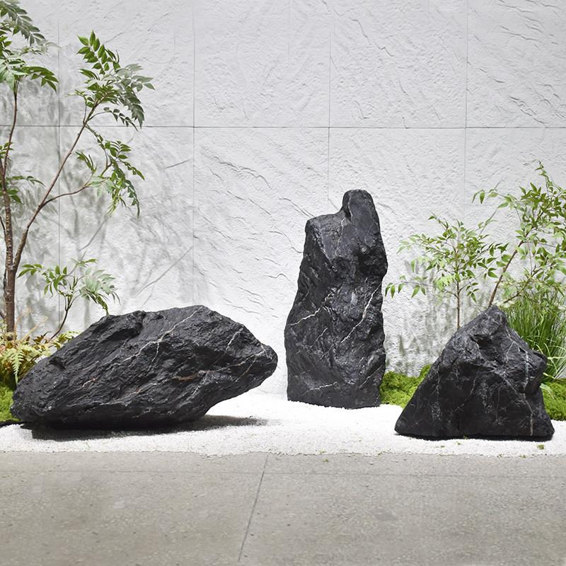 彷真石头造景摆件室外大型空心玻璃纤维防水罩园林井盖装饰假山石