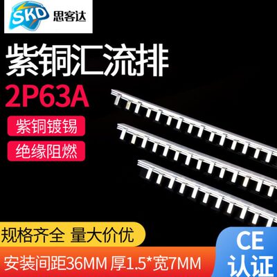 /45D1.5铜排紫汇流排CZ*接线端子空开断路器条1米2P 77463A连铜接