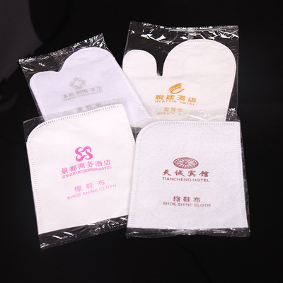 宾馆酒店一次性擦鞋纸客房洗漱用品无纺丝擦鞋袋擦鞋布定制