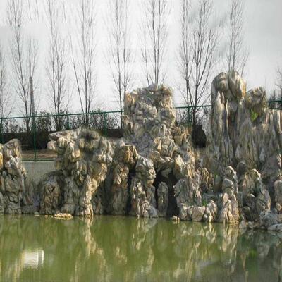 灵璧石假山叠水驳岸水系 庭院灵璧石景观石 灵璧石园林造景