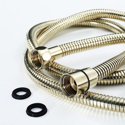 贝西亮面锆金1.5米通用接口淋浴房洗澡手持喷淋头进水软管不锈钢