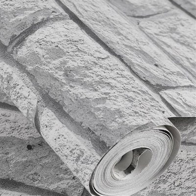 复古中式砖纹墙纸 背景墙饭店餐厅茶楼砖块石头壁纸3D wallpaper