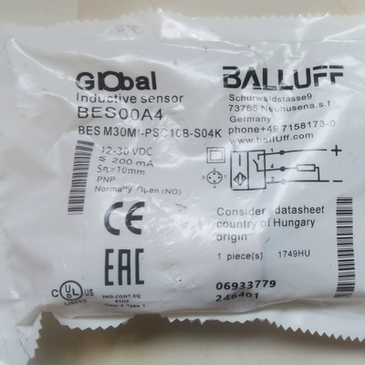 德国巴鲁夫BES00A4接近开关，型号BES M30MI-P