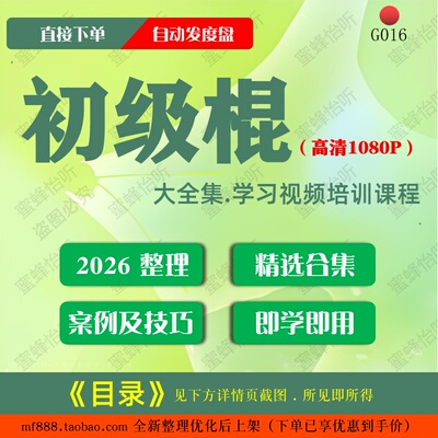 初级棍术教学1080P超高清视频零基础学习武术讲解教程课程
