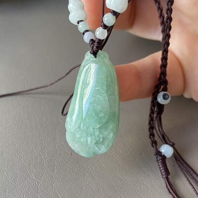 天然缅甸翡翠吊坠冰糯种满绿果绿玉兰花玉坠子老坑a货1523带证书