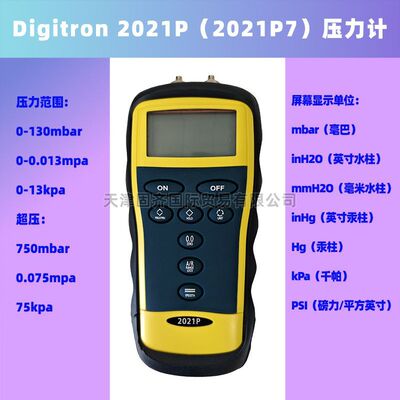 Digitron 2021P压力计2端口0-130mbar13千帕0.013Mpa 超压750mbar