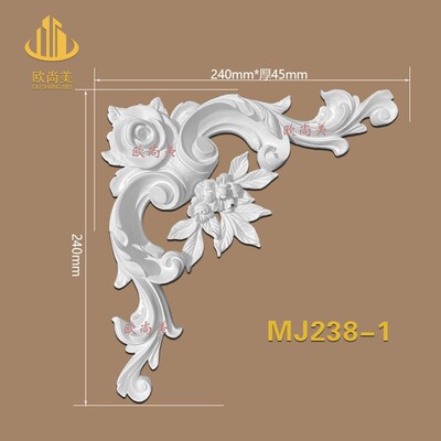欧式法式GRG石膏线条背景墙装饰造型角花雕花天花仿PU线装饰花角