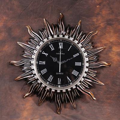 欧式奢华现代壁钟太阳艺术造型大挂钟客厅家用壁挂钟表静音石英钟